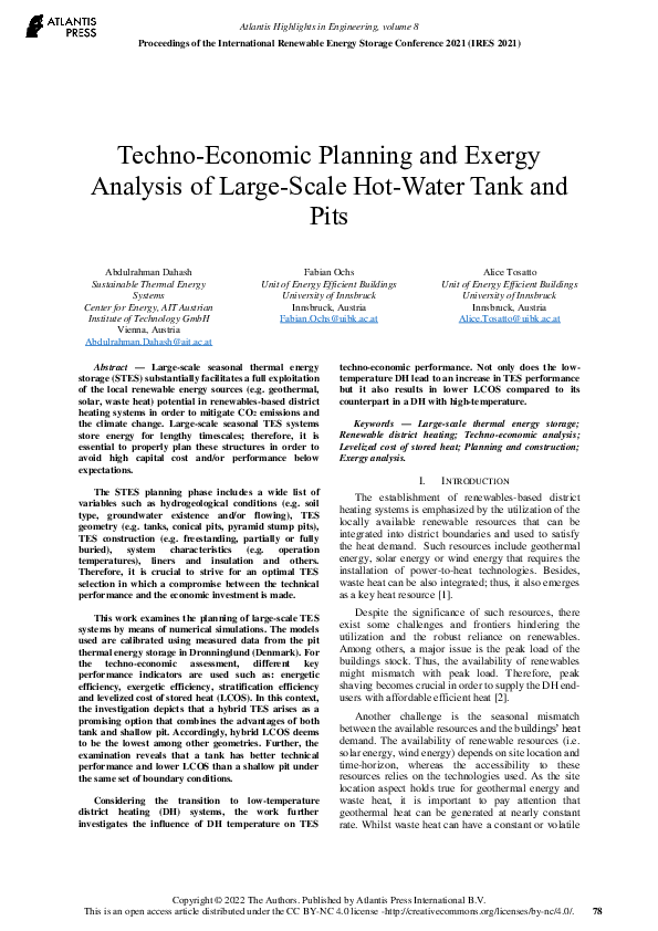 (PDF) Techno-Economic Planning and Exergy Analysis of Large-Scale Hot ...