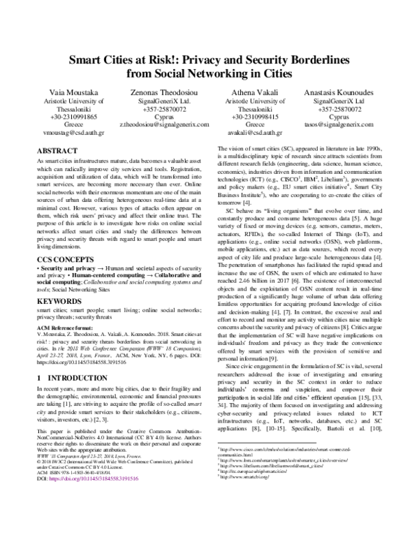 (PDF) Smart Cities at Risk!