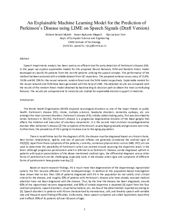 (PDF) An Explainable Machine Learning Model for the Prediction of ...