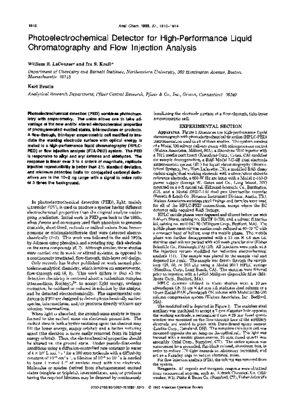 (PDF) Photoelectrochemical detector for high-performance liquid chromatography and flow ...