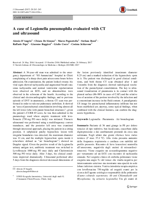 (PDF) A case of Legionella pneumophila evaluated with CT and ultrasound