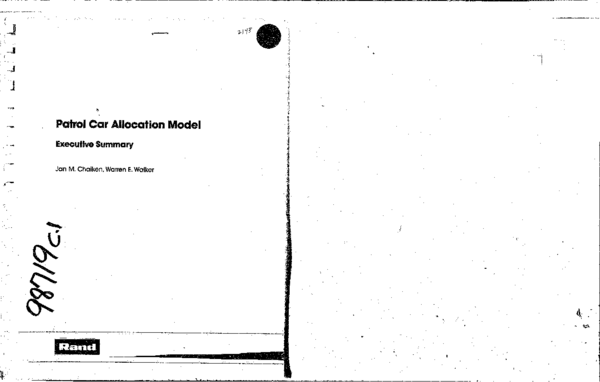 (PDF) Patrol car allocation model: Executive summary