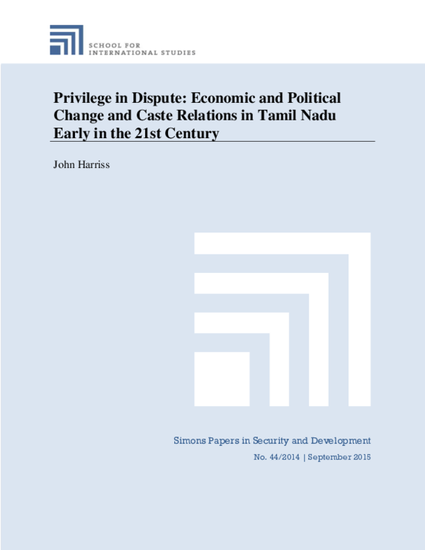 (PDF) Privilege in Dispute: Economic and Political Change and Caste ...