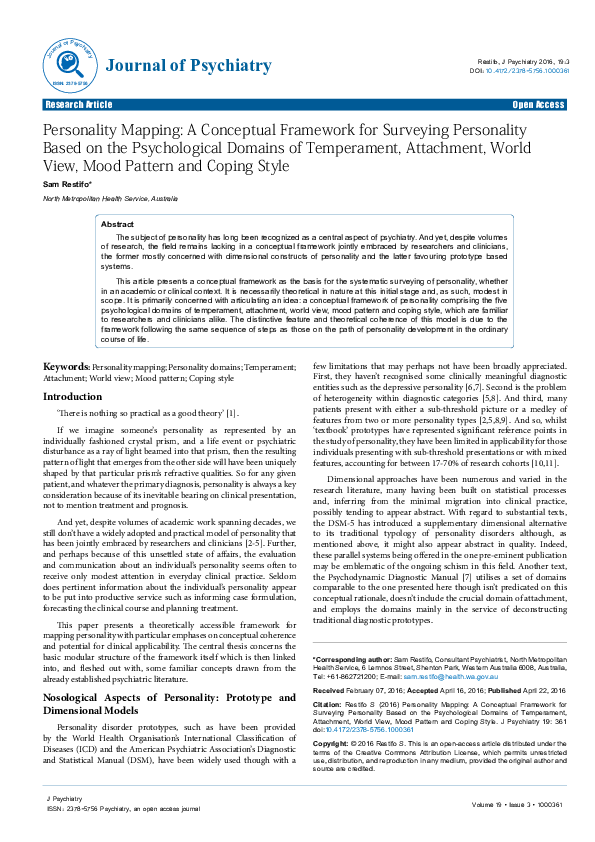 (PDF) Personality Mapping: A Conceptual Framework for Surveying ...