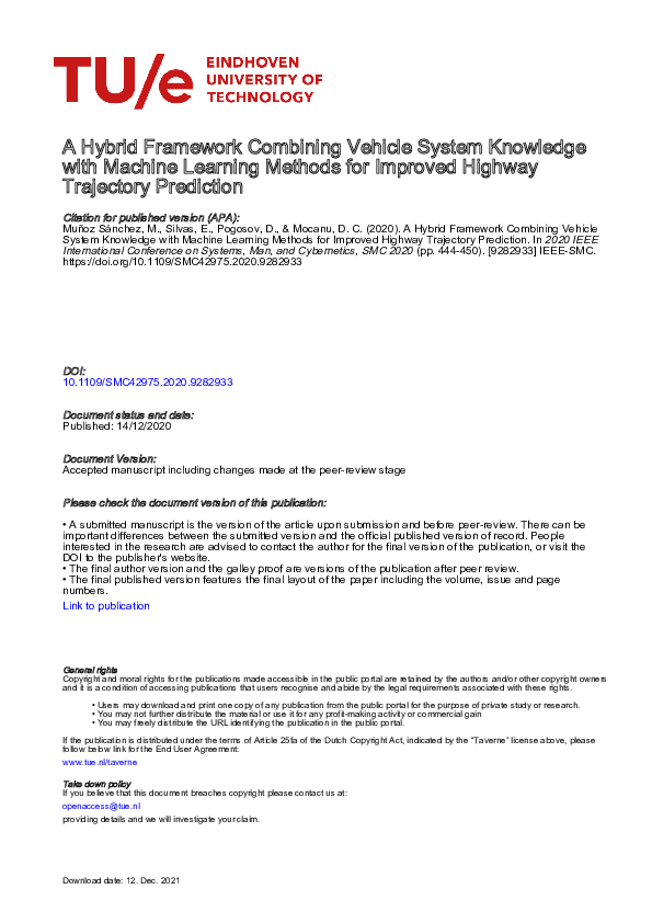(PDF) Hybrid Machine Learning for Highway Trajectories