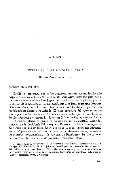 (PDF) Zeitlin. Ideología y teoría sociológica