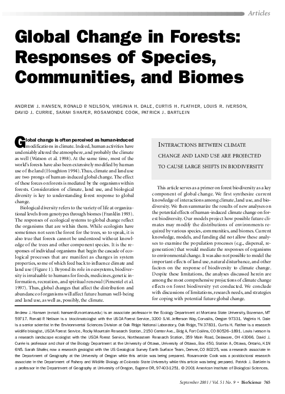 (PDF) Global Change in Forests: Responses of Species, Communities, and ...