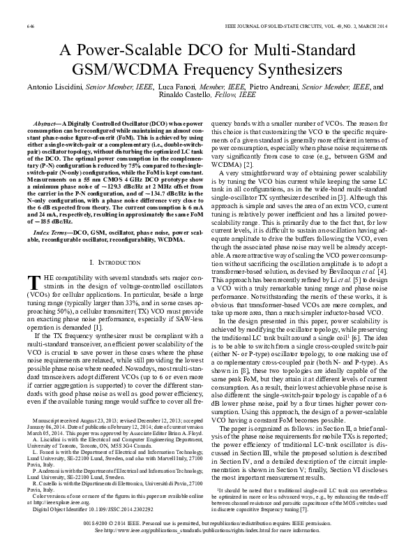 (PDF) A Power-Scalable DCO for Multi-Standard GSM/WCDMA Frequency ...