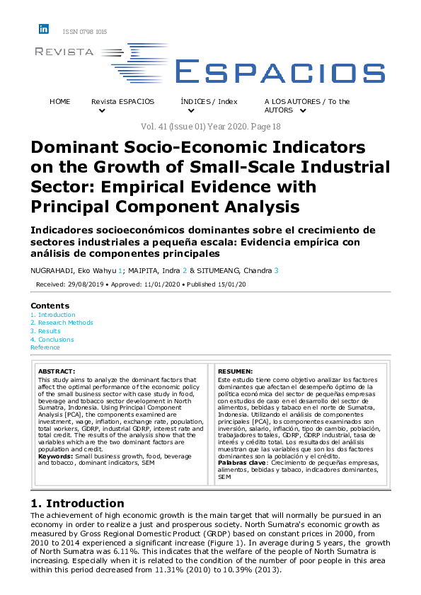 (PDF) Dominant Socio-Economic Indicators on the Growth of Small-Scale Industrial Sector ...