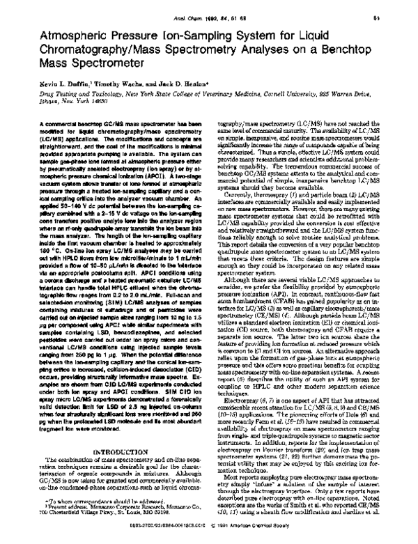 (PDF) Atmospheric pressure ion-sampling system for liquid ...