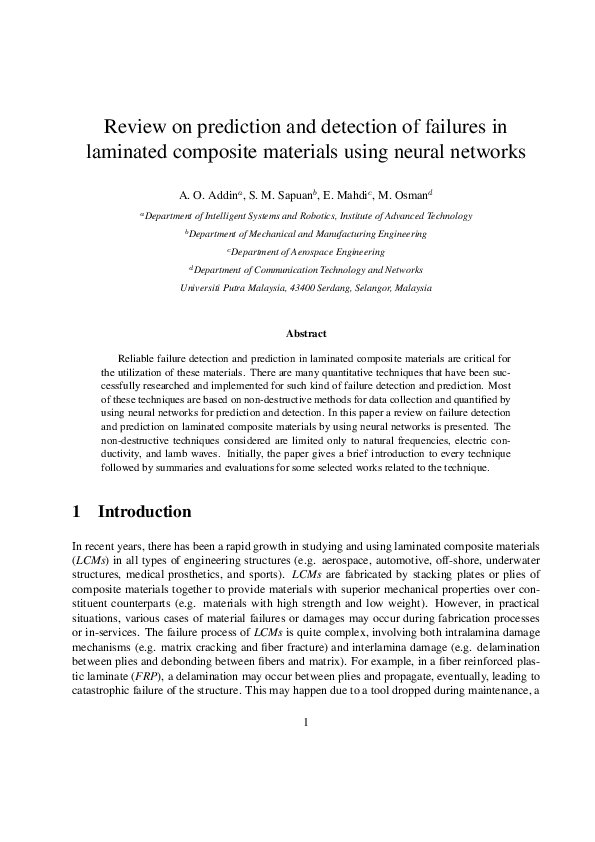(PDF) Review on prediction and detection of failures in laminated ...