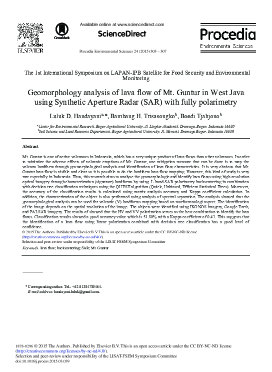 (PDF) Geomorphology Analysis of Lava Flow of Mt. Guntur in West Java ...