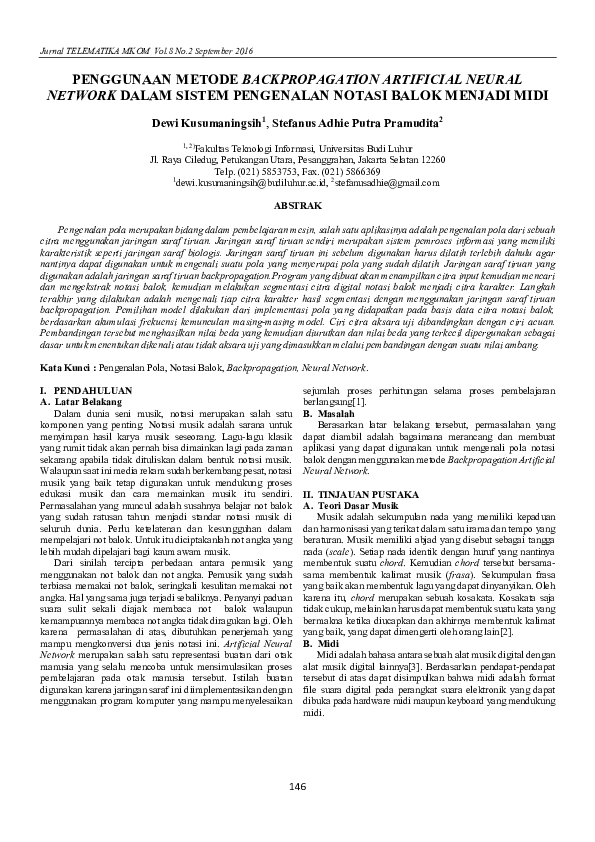 (PDF) Penggunaan Metode Backpropagation Artificial Neural Network Dalam Sistem Pengenalan Notasi ...