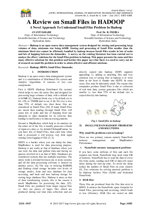 (PDF) A Review on Small Files in HADOOP