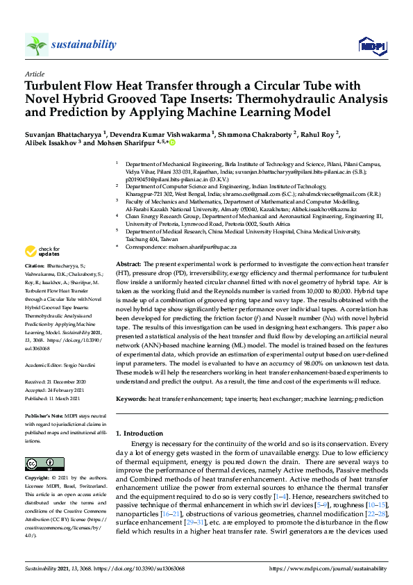 (PDF) Turbulent Flow Heat Transfer through a Circular Tube with Novel ...