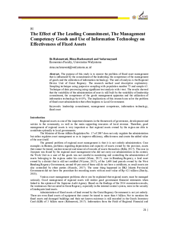(PDF) The Effect of The Leading Commitment, The Management Competency ...