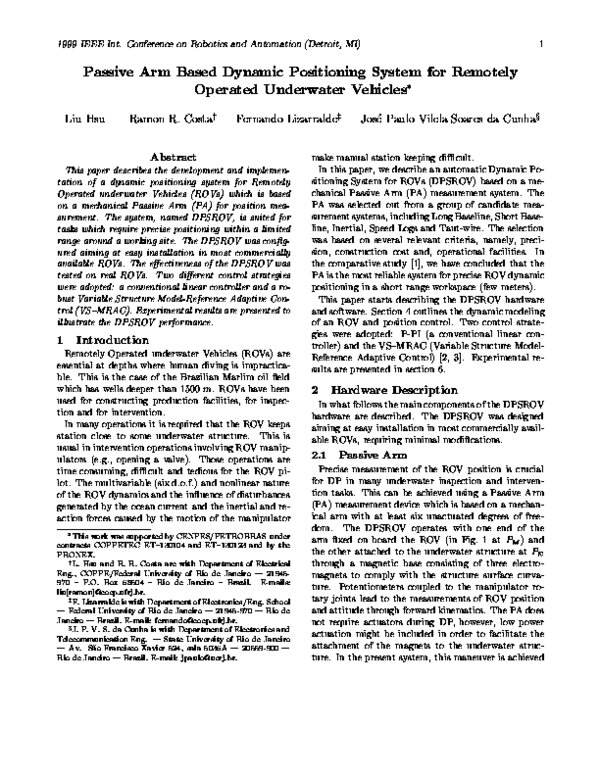 (PDF) Passive arm based dynamic positioning system for remotely ...