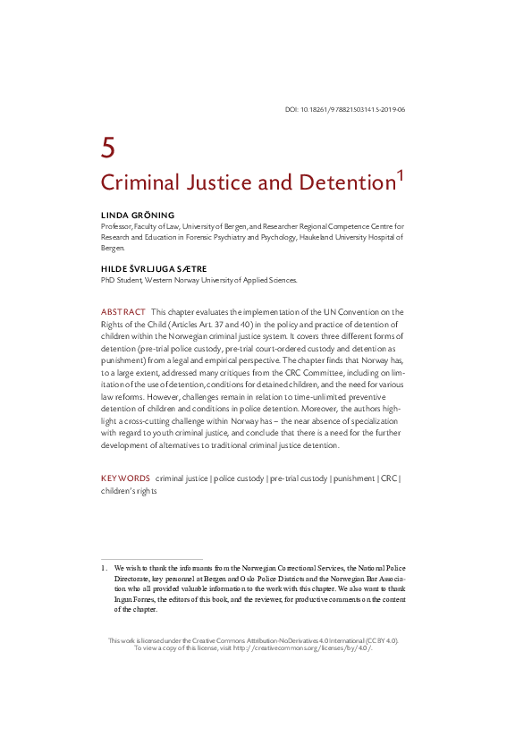 (PDF) Criminal Justice and Detention