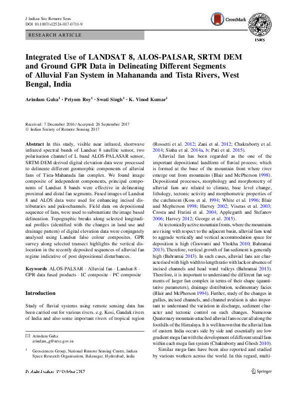 (PDF) Integrated Use of LANDSAT 8, ALOS-PALSAR, SRTM DEM and Ground GPR ...