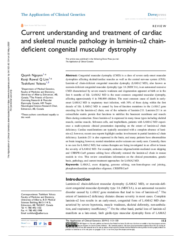 (PDF) Current understanding and treatment of cardiac and skeletal ...