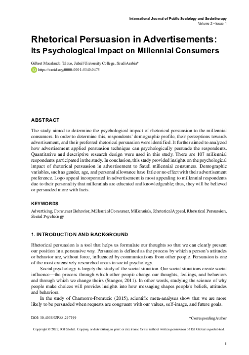 (PDF) Rhetorical Persuasion in Advertisements: Its Psychological Impact ...