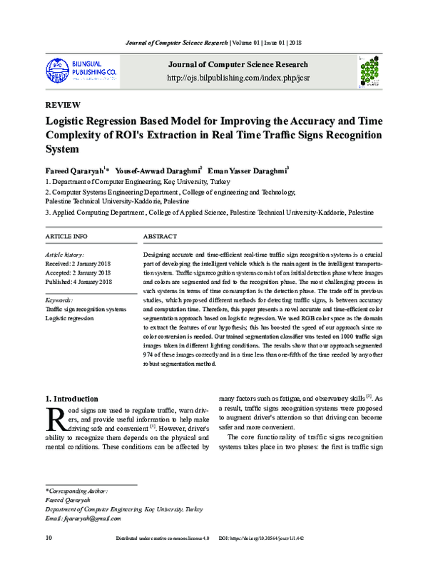 Pdf Logistic Regression Based Model For Improving The Accuracy And