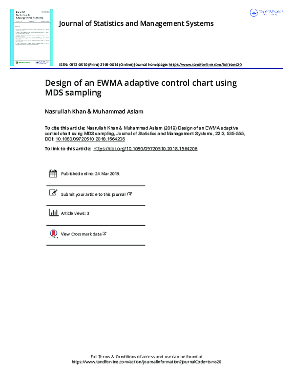 (PDF) Design of an EWMA adaptive control chart using MDS sampling
