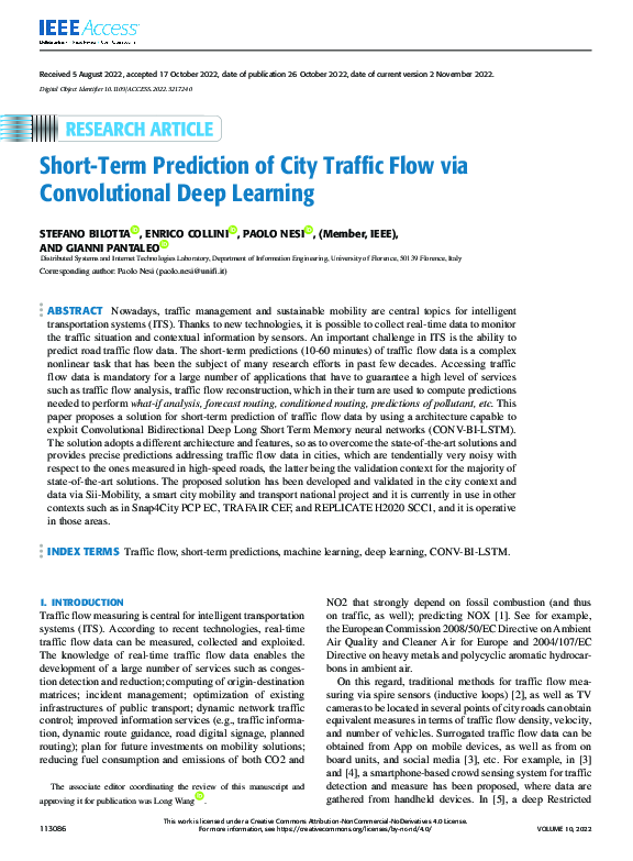 Pdf Short Term Prediction Of City Traffic Flow Via Convolutional Deep
