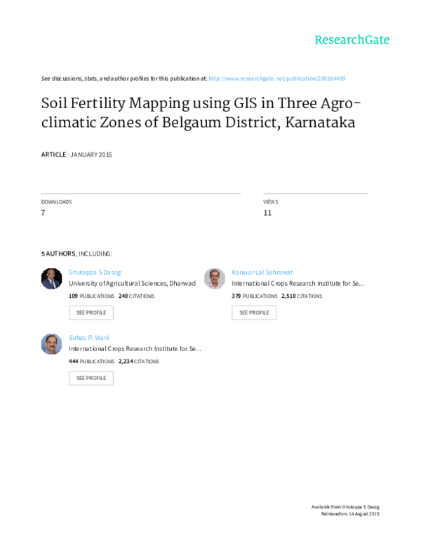 (PDF) Soil Fertility Mapping using GIS in Three Agro-climatic Zones of ...