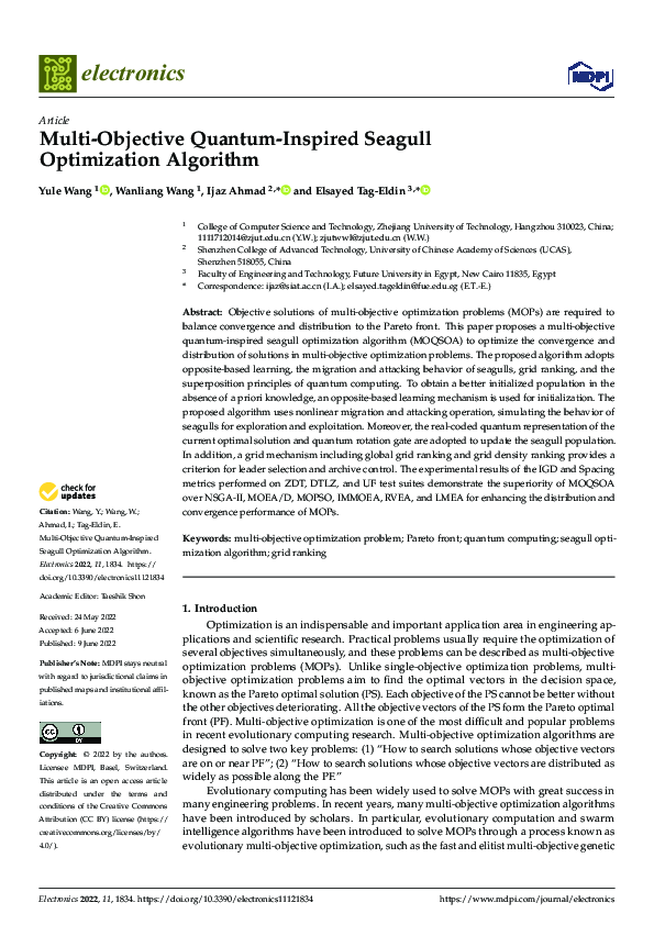 (PDF) Multi-Objective Quantum-Inspired Seagull Optimization Algorithm