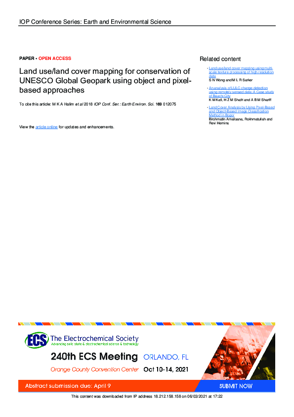 Pdf Land Use Land Cover Mapping For Conservation Of Unesco Global