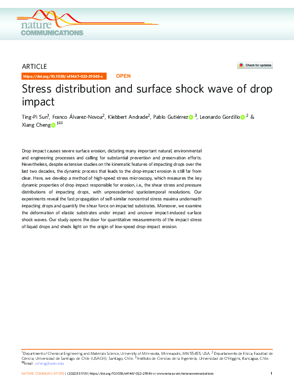 (PDF) Stress distribution and surface shock wave of drop impact
