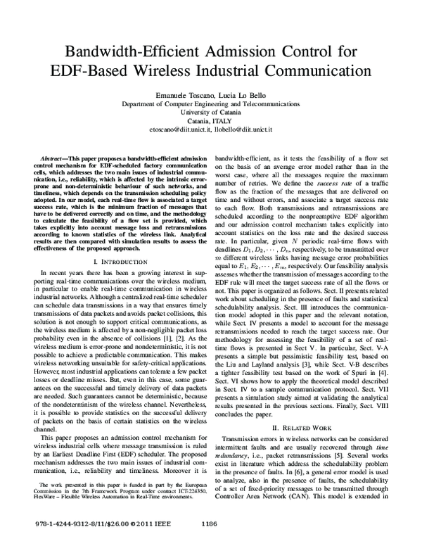 (PDF) Bandwidth-efficient admission control for EDF-based wireless industrial communication ...
