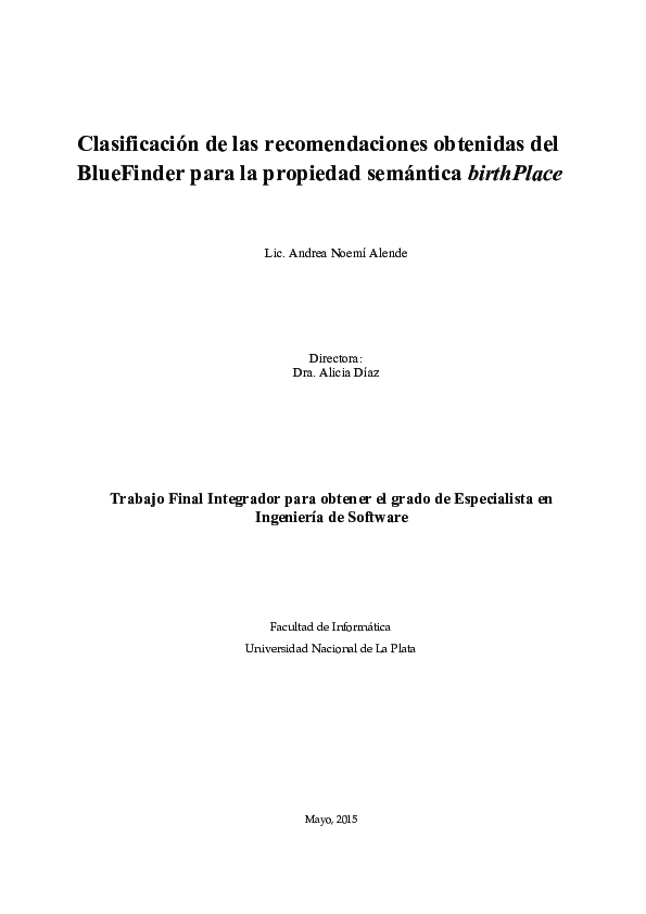 (PDF) Clasificación de las recomendaciones obtenidas del BlueFinder para la propiedad semántica ...