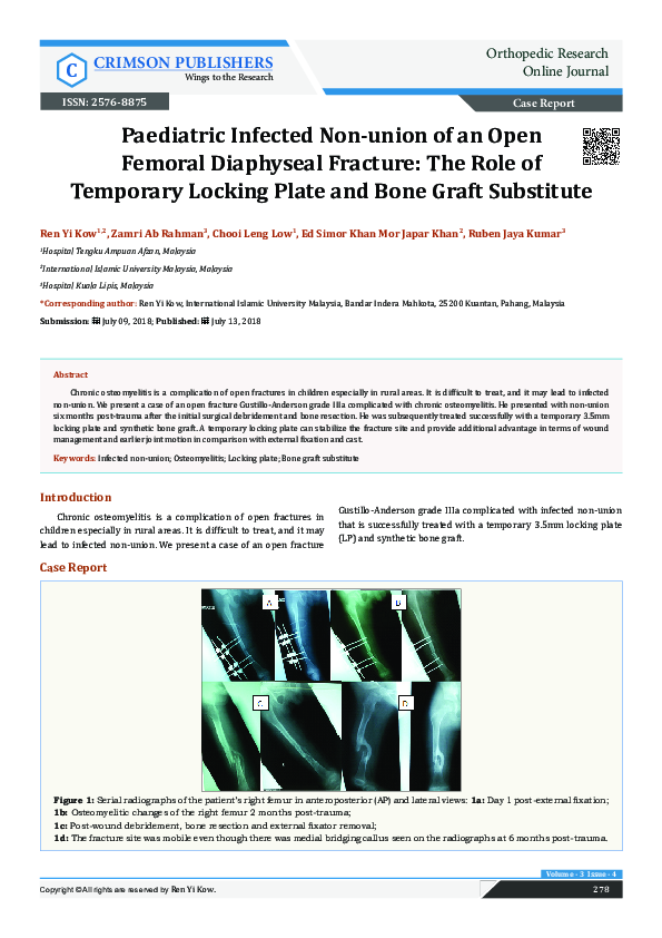 (PDF) Paediatric Infected Non-union of an Open Femoral Diaphyseal ...
