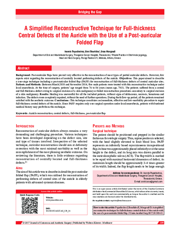 (PDF) A simplified reconstructive technique for full-thickness central ...