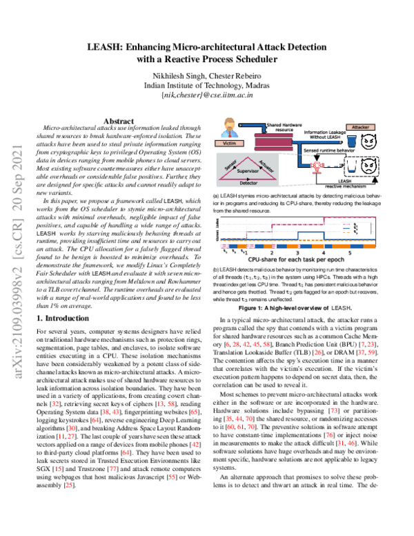 (PDF) LEASH: Enhancing Micro-architectural Attack Detection with a ...