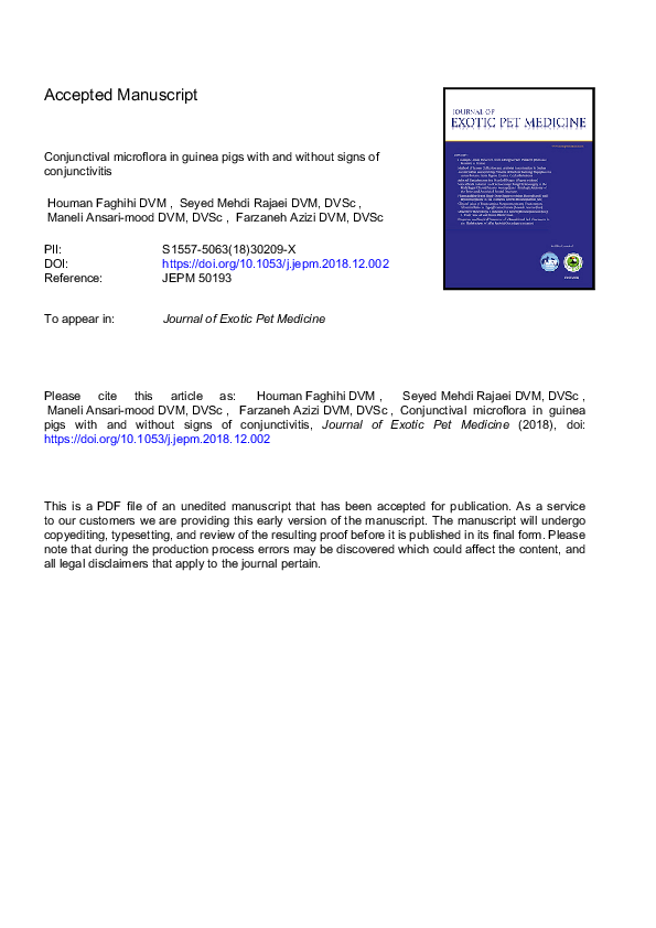 Conjunctival Microflora in Guinea Pigs with and Without Signs of ...