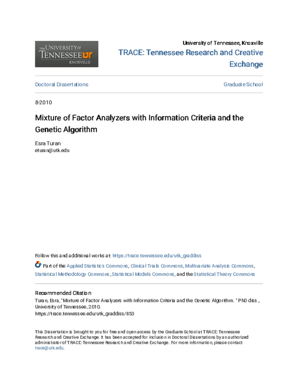 (PDF) Mixture of Factor Analyzers with Information Criteria and the ...