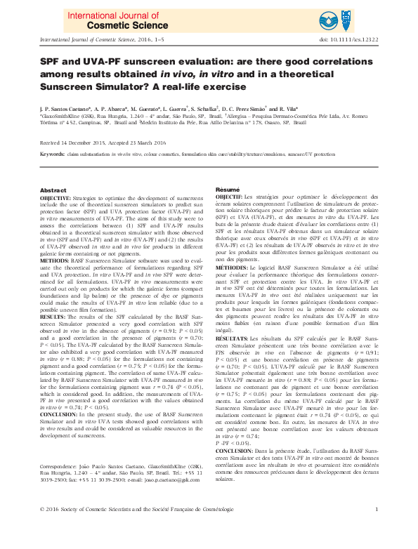 (PDF) SPF and UVA-PF sunscreen evaluation: are there good correlations ...