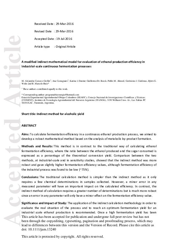(PDF) A modified indirect mathematical model for evaluation of ethanol ...