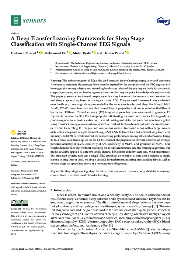 (PDF) A Deep Transfer Learning Framework for Sleep Stage Classification with Single-Channel EEG ...