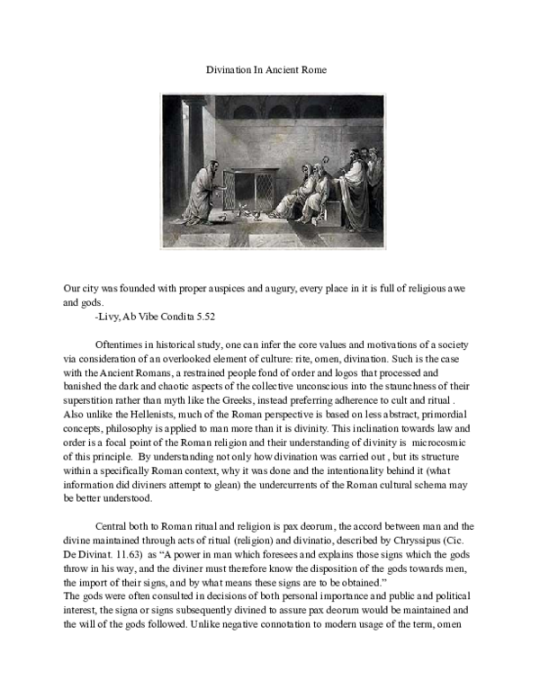 (PDF) Divination In Ancient Rome