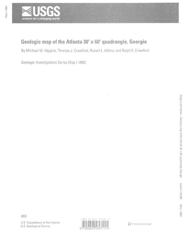 (PDF) Geologic Map of the Atlanta 30' x 60' Quadrangle, Georgia
