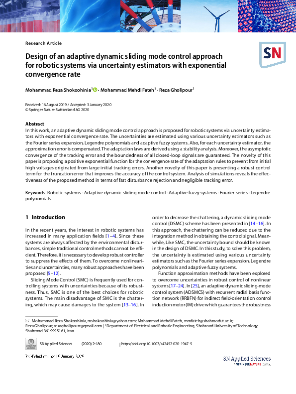 Pdf Design Of An Adaptive Dynamic Sliding Mode Controller For Uncertain Anti Ship Missiles