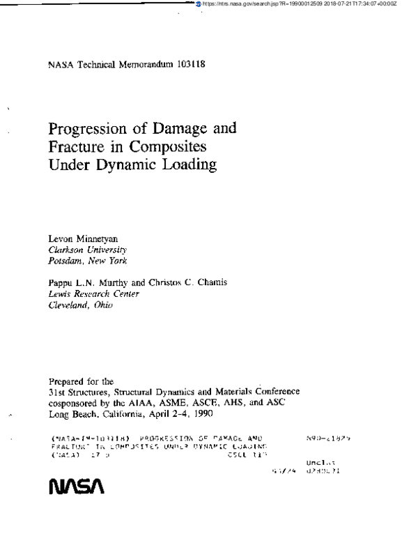 (PDF) Progression of damage and fracture in composites under dynamic ...