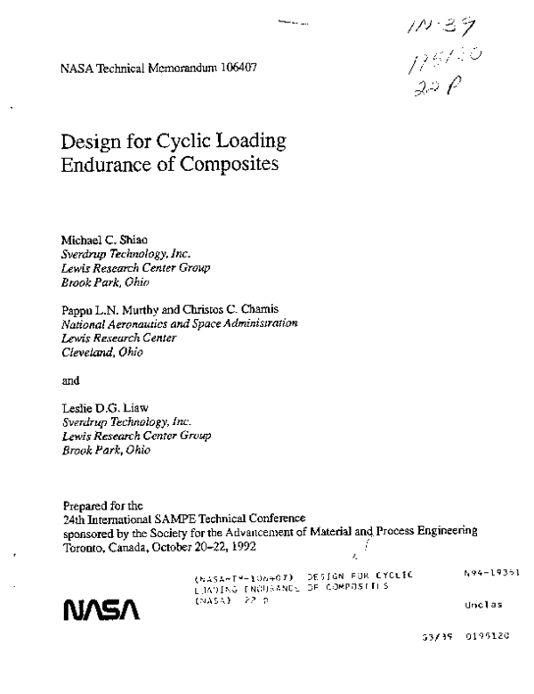 (PDF) Design for cyclic loading endurance of composites | Pappu Murthy ...