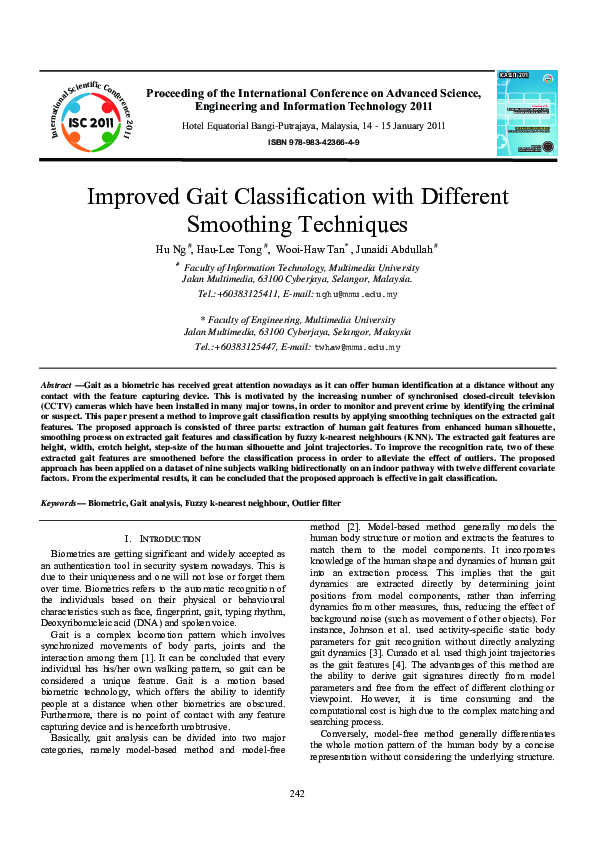 (PDF) Improved Gait Classification with Different Smoothing Techniques