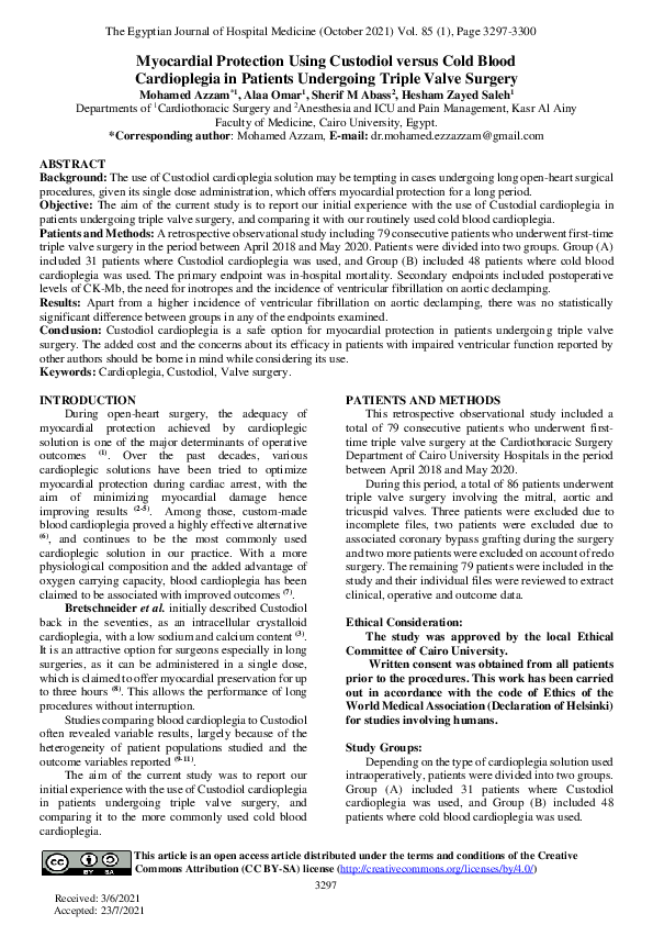 (PDF) Myocardial Protection Using Custodiol versus Cold Blood ...