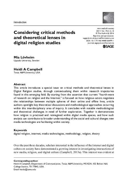 (PDF) Considering critical methods and theoretical lenses in digital ...